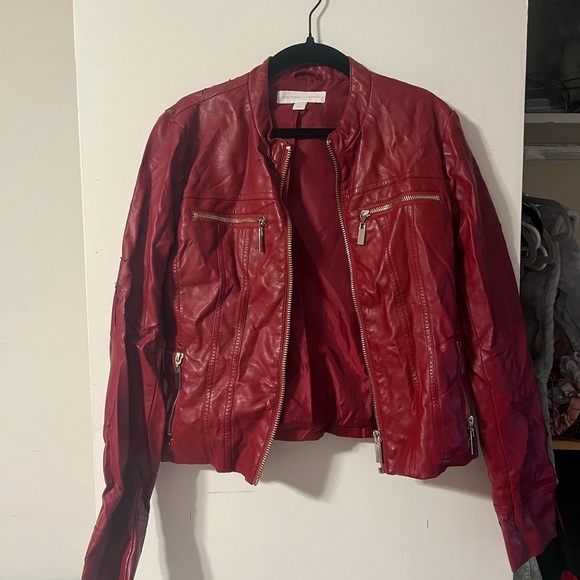 New York & Company | Jackets & Coats | Red Leather Jacket | Poshmark